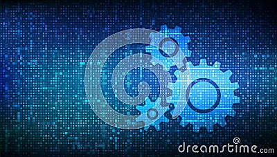 Automation Software Background. Gears Icons Made With Binary Code. IOT And Automation Concept ...