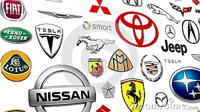 Automerk Logo Loop stock footage. Video of globaal, internationaal ...