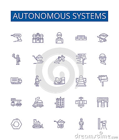 Autonomous Systems Line Icons Signs Set. Design Collection Of ...