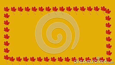 Autumn Leaves Border on Mustard Yellow Background Stock Video - Video ...
