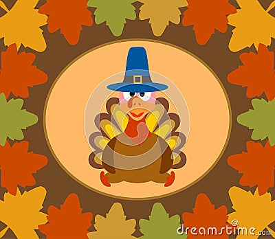 Autumn Thanksgiving Day Background With Turkey Royalty Free Stock ...