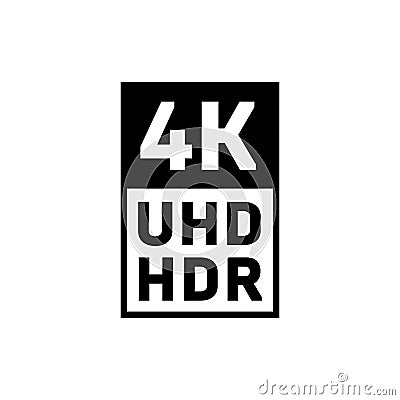 4K Ultra HD HDR Symbol Cartoon Vector | CartoonDealer.com #143934551