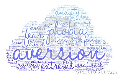 Aversion Word Cloud Cartoon Vector | CartoonDealer.com #98387637