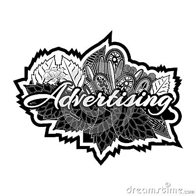Avertising. Hand Lettering Typography Text. Doodles. Vector Illustrator ...