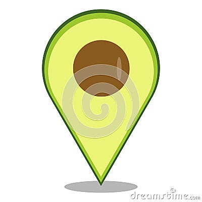 Avocado Map Pointer Navigation Icon. Avocado Logo Vector Template ...