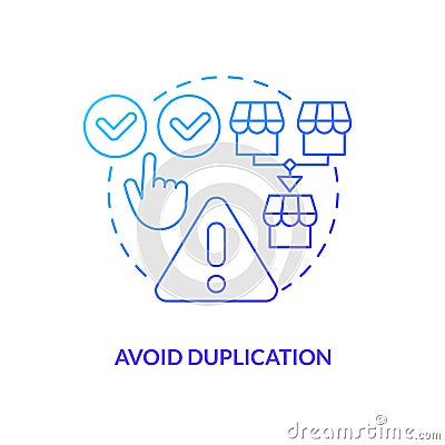 Avoid Duplication Blue Gradient Concept Icon Vector Illustration ...