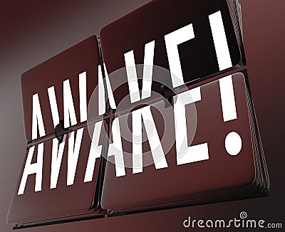 Awake Word On Retro Clock Flip Tiles Stock Photography | CartoonDealer ...