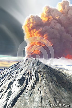 Volcanic Mountain stock image. Image of smoke, burn, fracture - 31615991