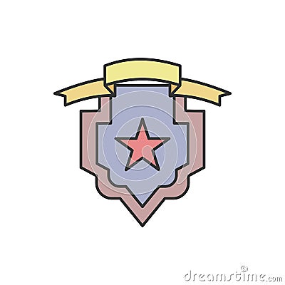 Award, Shield, Star Icon. Simple Outline Colored Vector Of Award Icons ...