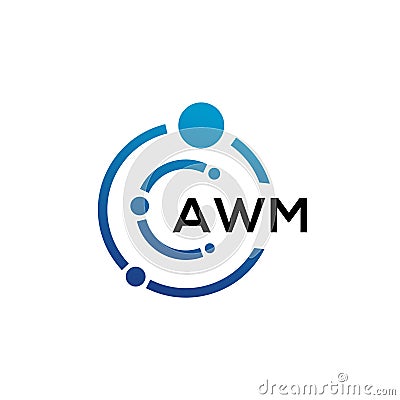 AWM Letter Logo Design On Black Background. AWM Creative Initials ...