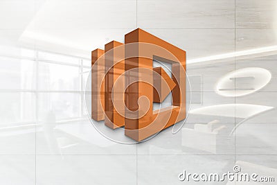 Aws Lambda On Glossy Office Wall Realistic Texture Editorial Image ...