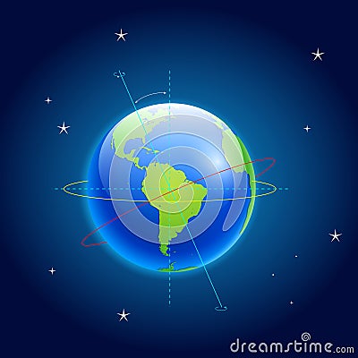 Earth Axis Diagram With Pole And Equator. 3D Illustration. Royalty-Free ...