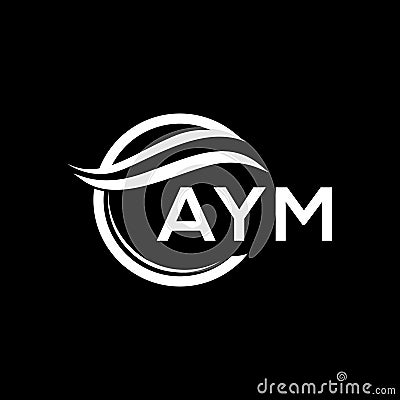 AYM Letter Logo Design On Black Background. AYM Creative Circle Letter ...