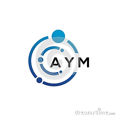 AYM Letter Logo Design On Black Background. AYM Creative Initials ...