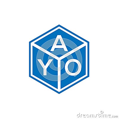 AYO Letter Logo Design On Black Background. AYO Creative Initials ...