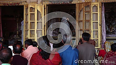 Devotees Visited Dashrath Mahal Temple in Ayodhya. Stock Footage ...