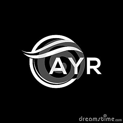 AYR Letter Logo Design On Black Background. AYR Creative Circle Letter ...