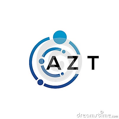 AZT Letter Logo Design On Black Background. AZT Creative Initials ...