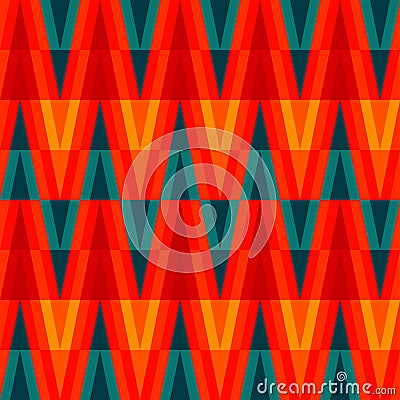 Aztec Bright Triangle Seamless Pattern Vector Illustration ...