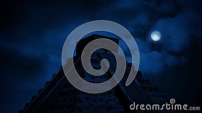 Aztec Pyramid in Jungle at Night Stock Video - Video of large, american ...