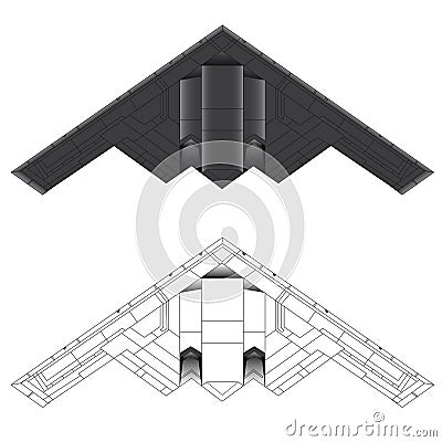 B-2 Stealth Bomber Vector Illustration | CartoonDealer.com #8125852