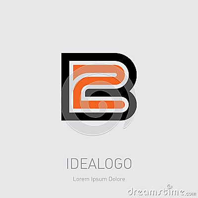 B And 2 Initial Logo. B2 Initial Monogram Logotype. 2B - Design Element ...