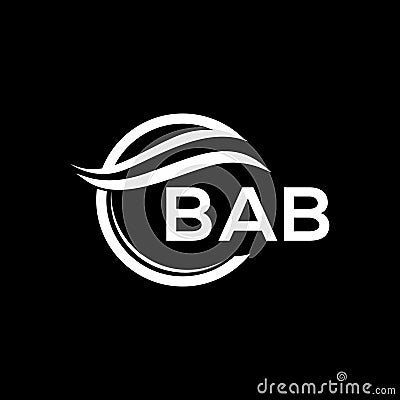 BAB Letter Logo Design On Black Background. BAB Creative Circle Letter ...