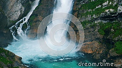 Babbling Water Streams into a Lake. Mountain Stream is Getting Filled ...