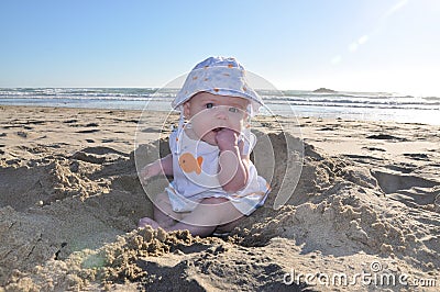 Baby On The Beach Royalty Free Stock Photography - Image: 16004127