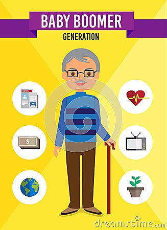 Baby Boomer Generation Cartoon Vector | CartoonDealer.com #61118767
