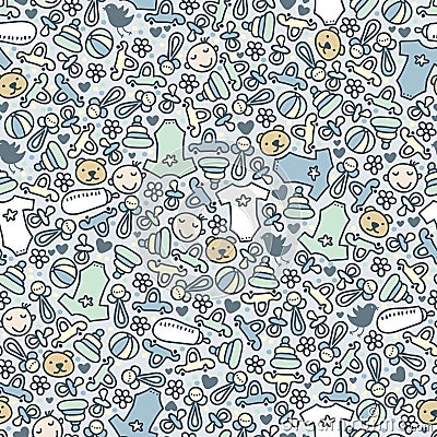 Baby Boy Seamless Pattern. Stock Photo - Image: 32658380