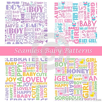Baby Seamless Typography Pattern Royalty Free Stock Image - Image: 36585556