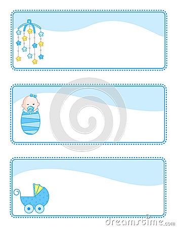 Baby Tags / Banners Cartoon Vector | CartoonDealer.com #12531511
