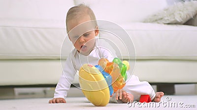 Baby Throwing Toy Away on Floor Stock Video - Video of household, homey ...