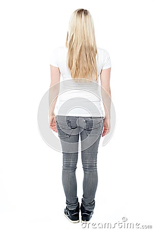 Back Pose Of Casual Young Female Royalty Free Stock Image - Image: 34651816