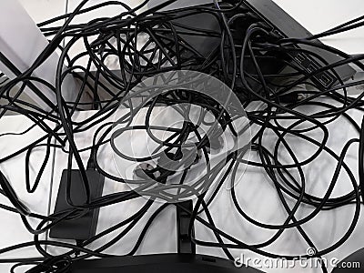 Back Side Of Modern Working Data Center Servers With Cables - Cloud ...