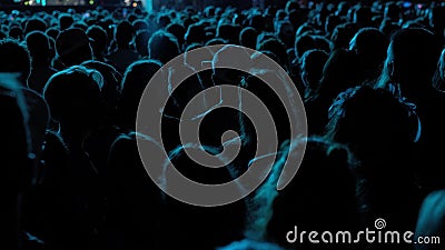 Back View of a Crowd of People at an Outdoor Concert Stock Video ...