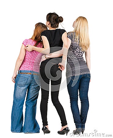 Back View Of Group Of Happy Women Royalty Free Stock Photography ...