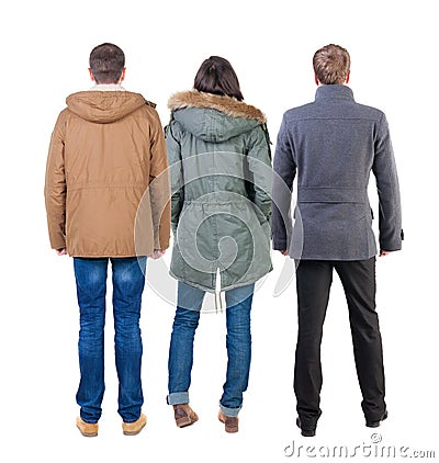 Back View Group Of People In Jacket. Stock Photo - Image: 49007760