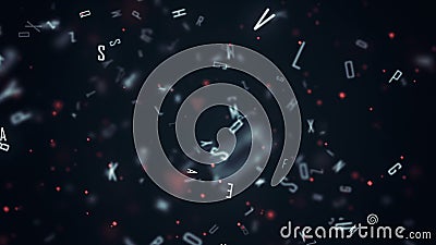 Abstract Background Animation With Flying Letters. Motion Design With ...