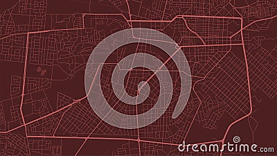 Background Asmara Map, Eritrea, Red City Poster. Vector Asmera Map With ...