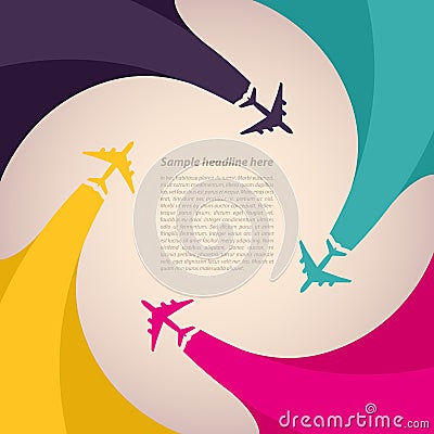 Background With Colorful Airplanes Royalty Free Stock Images - Image ...