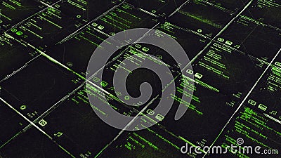 Background with Computer Programs. Animation. Table with Color Program ...