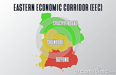 Background Eastern Economic Corridor Or EEC Map At Thailand Vector ...
