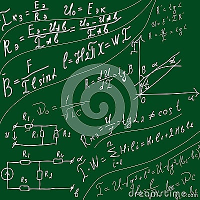 Background With Formulas, Number Equation Cartoon Vector ...