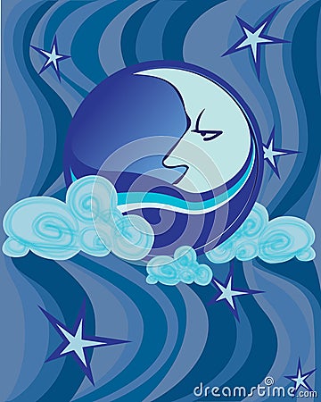 Background Large Pattern Blue Moon Cartoon Vector | CartoonDealer.com ...