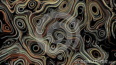 Background of Pattern of Curved and Circular Lines on Black Backdrop ...