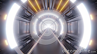 Background Science Fiction Interior. Sci-fi Corridors. 3d Animation ...