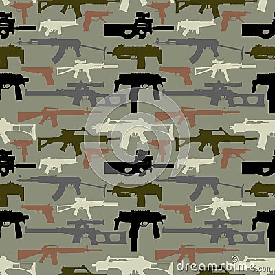 Background Seamless Depicting Weapons Vector Illustration ...