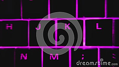 Backlit Keyboard Keys Movement Stock Footage - Video of button ...